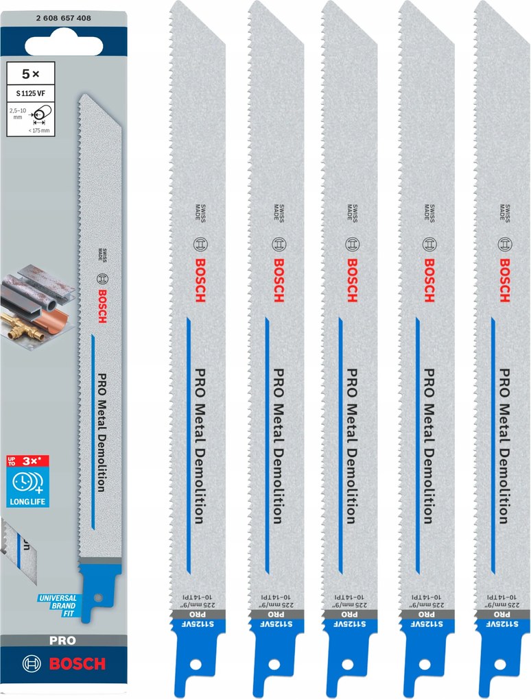 Pilové Listy Na Kov Pro Šavlové Pily, Pilový List 225 MM, Sada 5 Ks