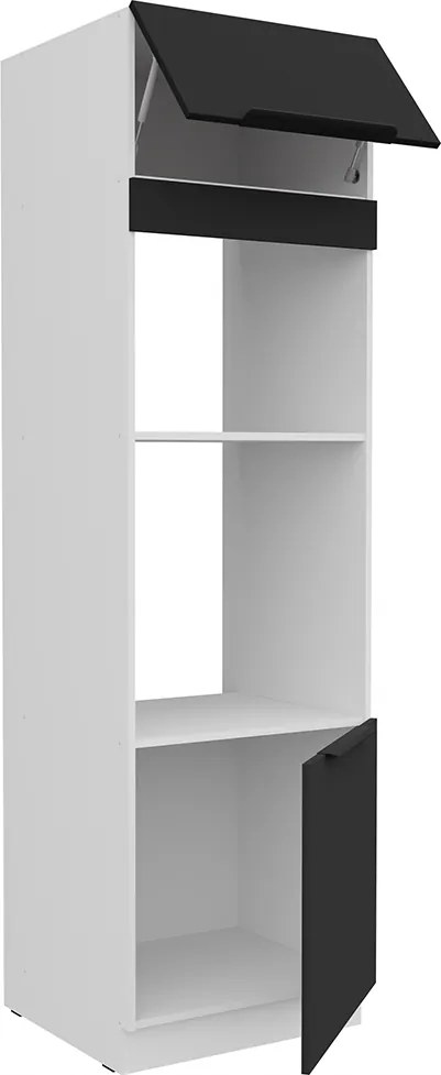 ARIA bc | vysoká skříňka 60 DPM-210 2F na vestavnou troubu a mikrovlnku | 60 cm | ANTI FINGERPRINT povrch | bílá/černá