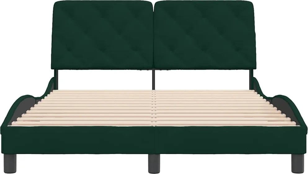 Rám postele bez matrace tmavě zelená 140 x 190 cm samet 3207920