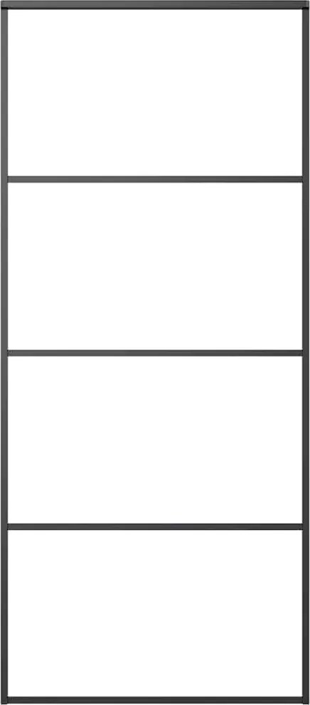 Posuvné dveře hliník a ESG sklo 90 x 205 cm černé 149480