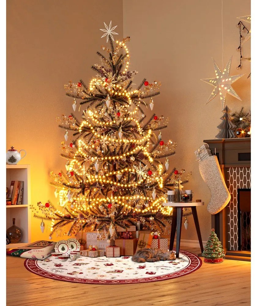 Červený kulatý koberec s vánočním motivem s příměsí bavlny ø 200 cm Toy's Delight Red Christmas – Villeroy&amp;Boch
