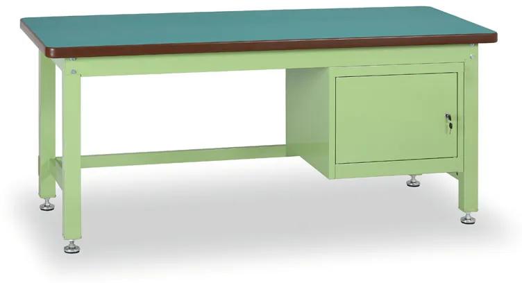 Dílenský stůl GL se závěsnou skříňkou na nářadí, MDF + PVC deska, 1500 x 750 x 800 mm