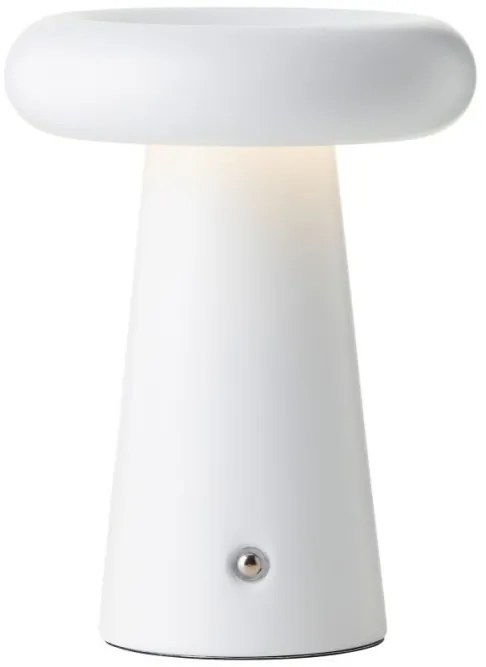 Brilliant G40895/75 Venkovní AKU stolní lampa MUFFIN matná bílá USB-A