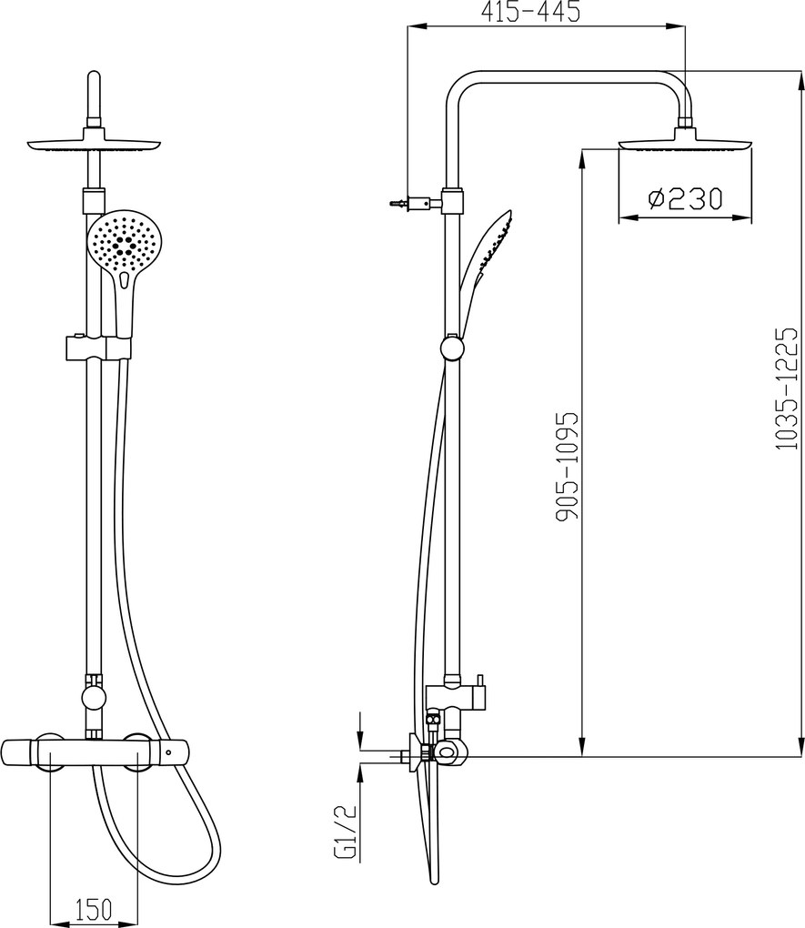 Novaservis Sprchové soupravy - Sprchový set s termostatem, chrom, SET068/TER,0