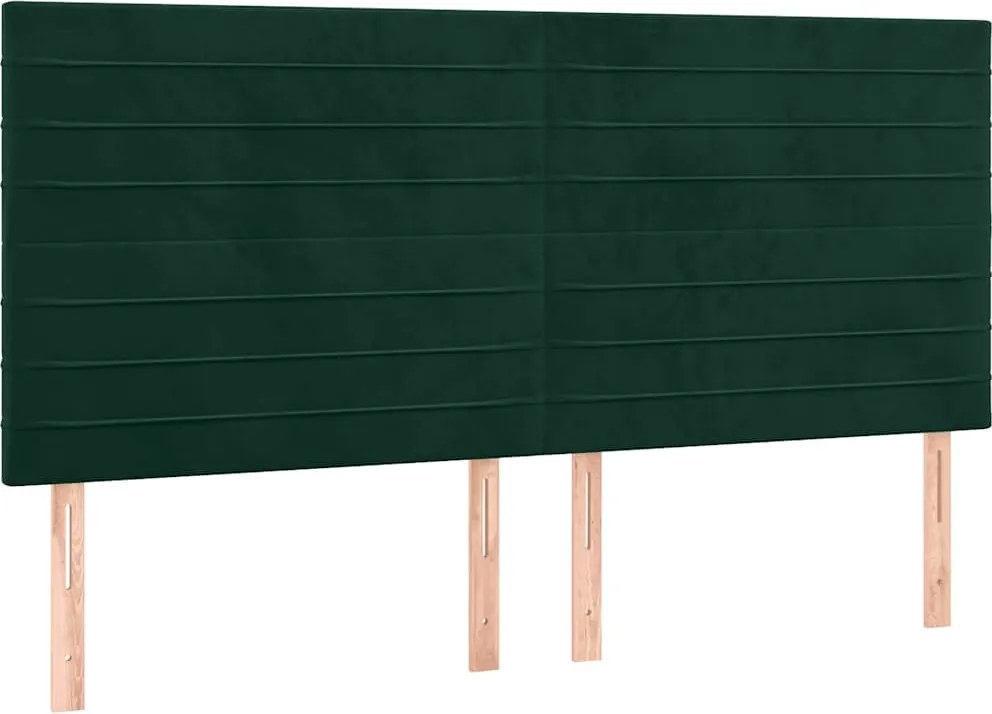 Box spring postel s matrací a LED tmavě zelená 200x200 cm samet 3136206