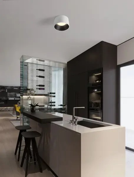 LED bílo-černé designové stropní svítidlo Atil