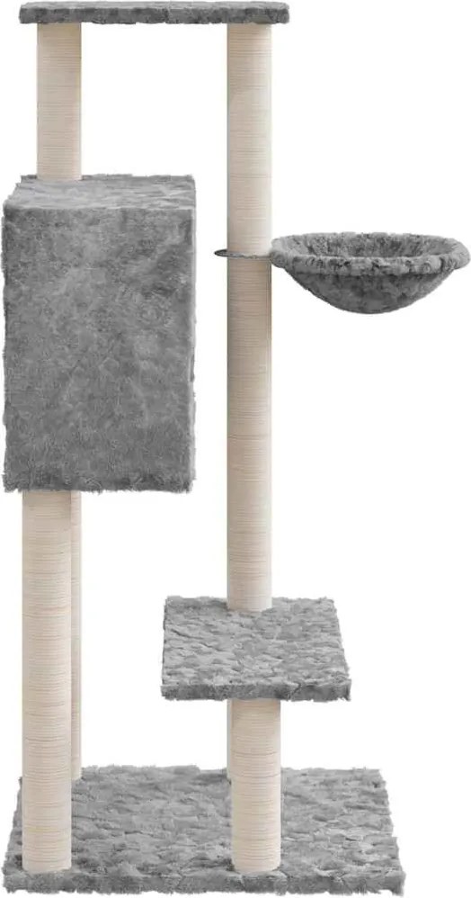 Škrabadlo pro kočky se sisalovými sloupky světle šedé 108,5 cm 171598