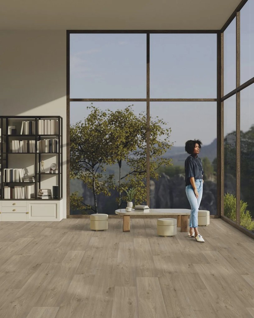 PVC podlaha - lino Gerflor TEXLINE NATURE 2276 SHERWOOD NUT - světlý ořech ŠÍŘKA: 4 m