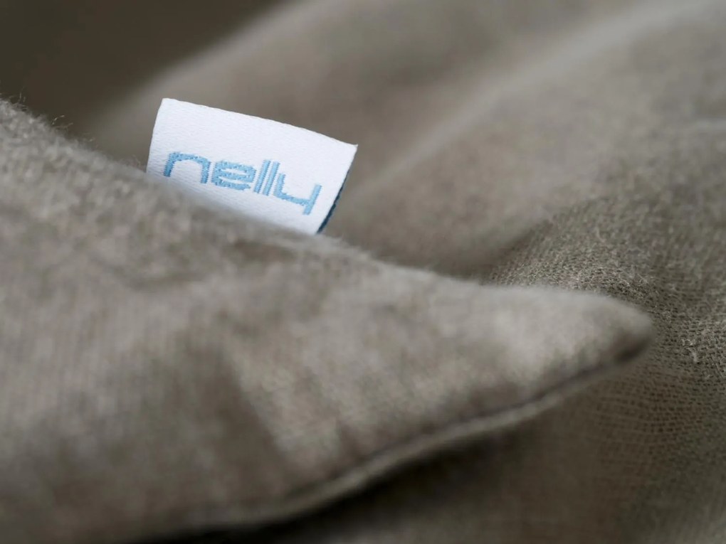 Nelly Souprava lněného povlečení - khaki 140x200, 70x90