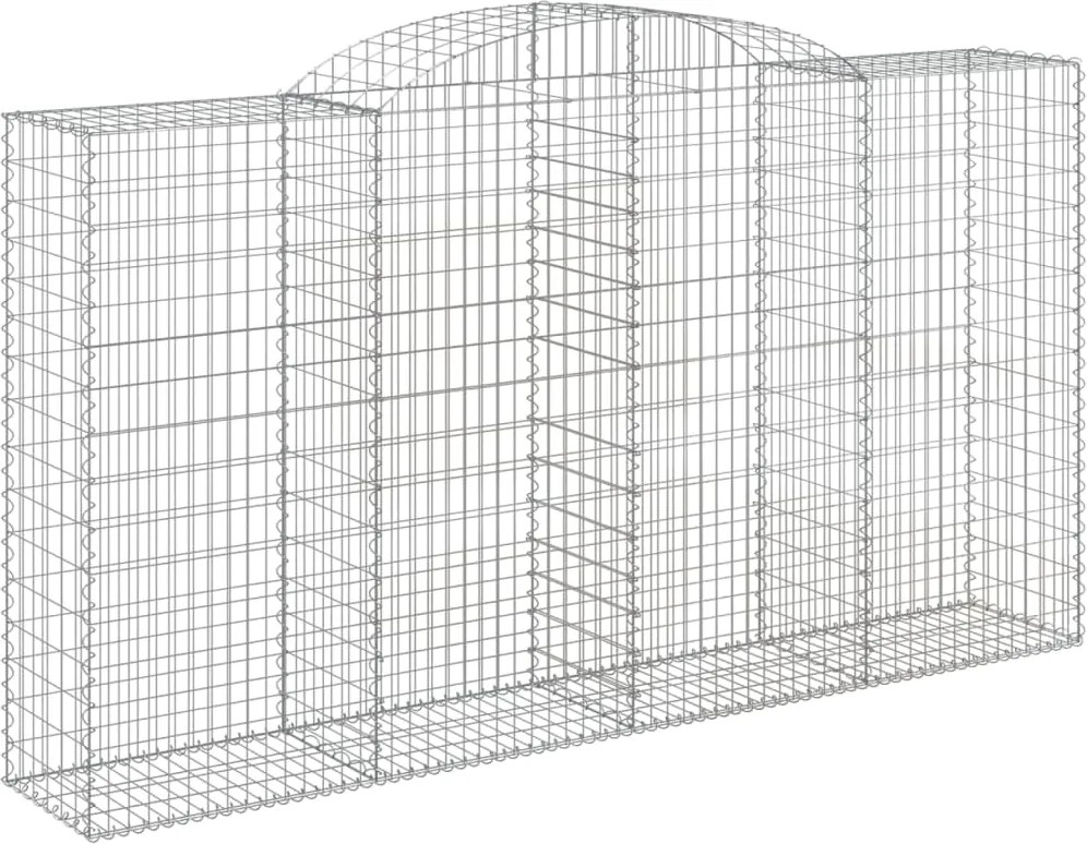 Klenuté gabionové koše 5 ks 300x50x160/180cm pozinkované železo 3146758