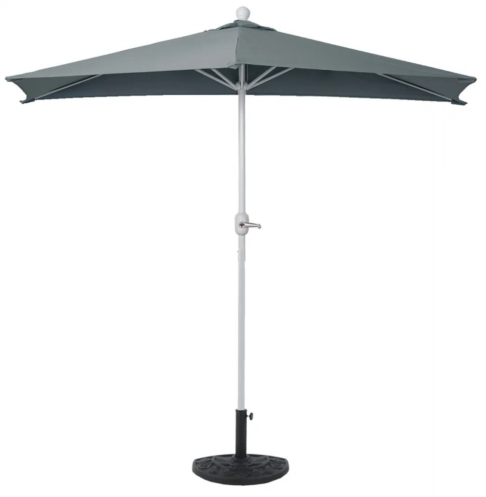 Slunečník půlkruh Parla 270 cm se stojanem - polyester/hliník - antracit