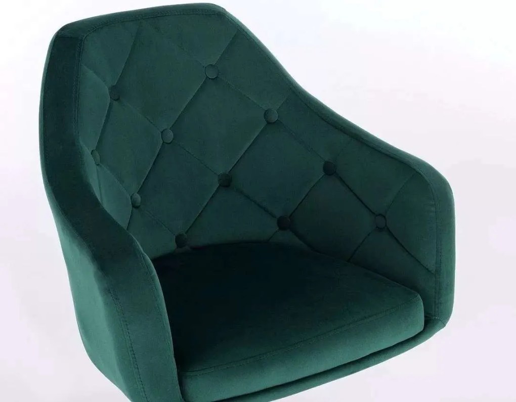 LuxuryForm DESIGN Otočné křeslo ANDORA VELUR na černém talíři - zelené