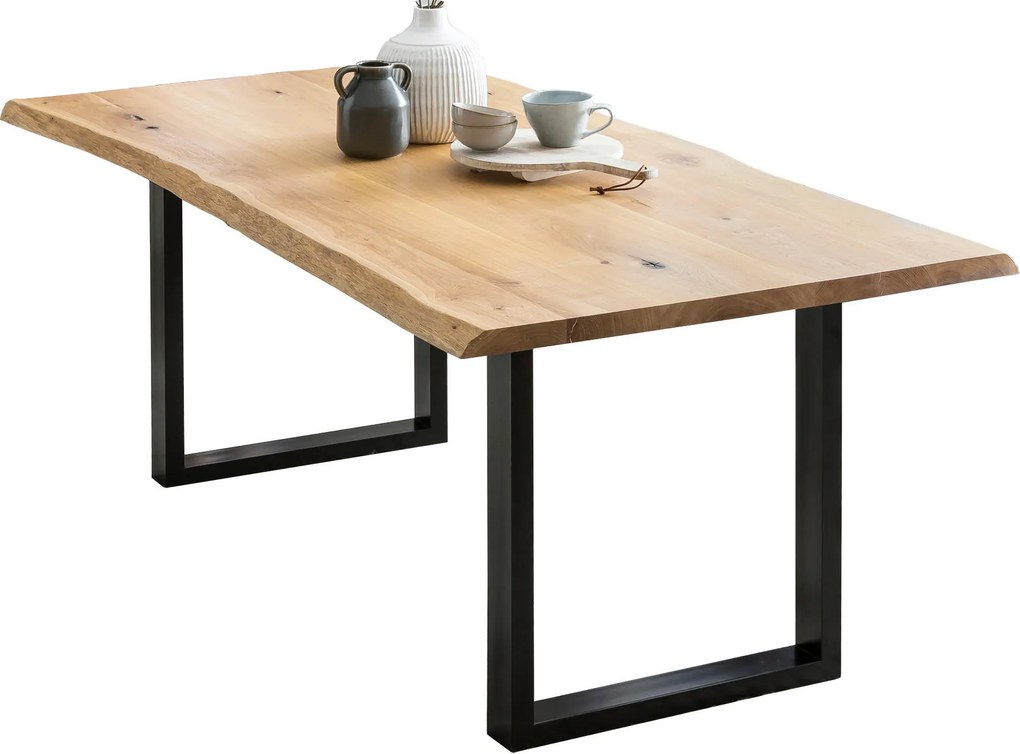 XXXLutz JÍDELNÍ STŮL, dub, černá, přírodní barvy, 240/100/75 cm P & B - Jídelní stoly - 001769018807