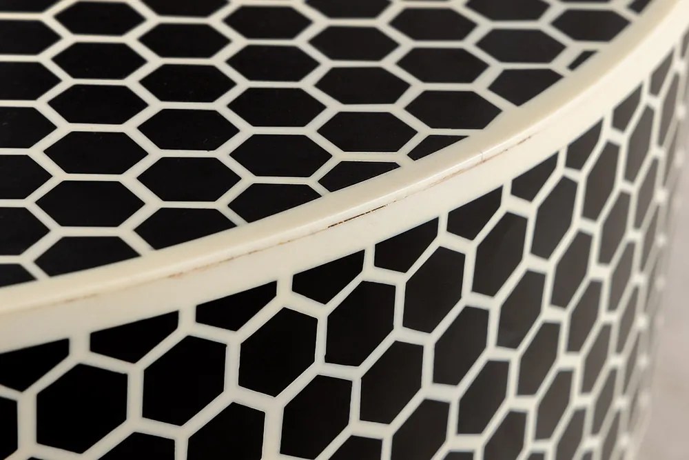 Designový konferenční stolek Xinavane 60 cm černo-bílý