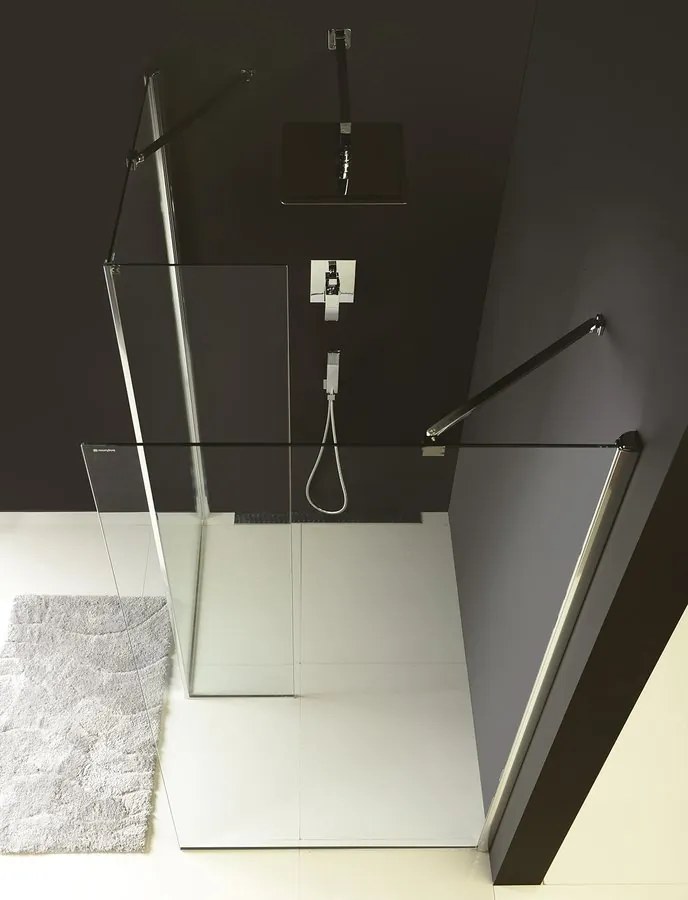 Polysan Modular Shower stěna 90 x 200 cm k instalaci na zeď pro připojení pevného panelu sklo čiré MS2A-90