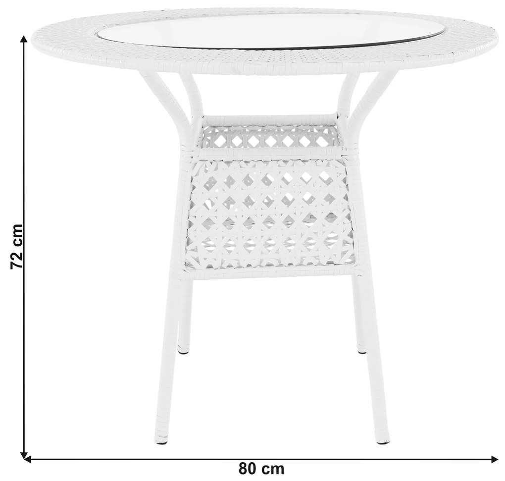 Kondela Zahradní set 1 + 4, bílá, KOVEN