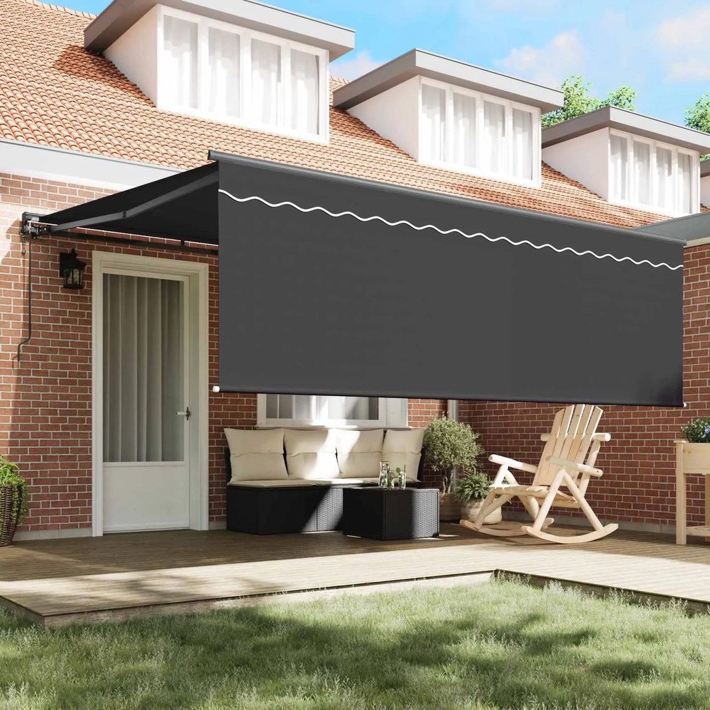 Stahovací markýza Antracit 400 × 300 cm Polyester a hliník 3330504