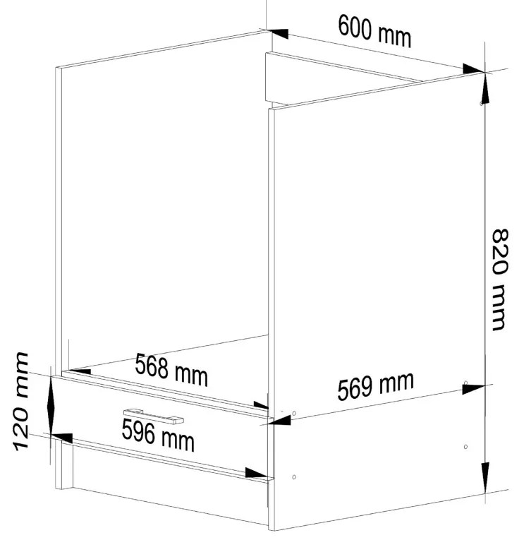 Kuchyňská skříňka Artus pod troubu S60