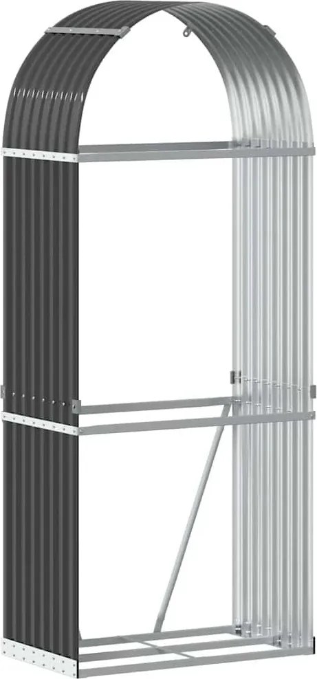 vidaXL Stojan na dřevo 80 x 45 x 190 cm pozinkovaná ocel [364570] Barva: Hnědá