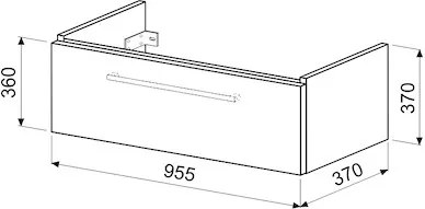 Skříňka pod umyvadlo Naturel Ratio 100 cm, bílá lesklá PN1001Z36.9016G