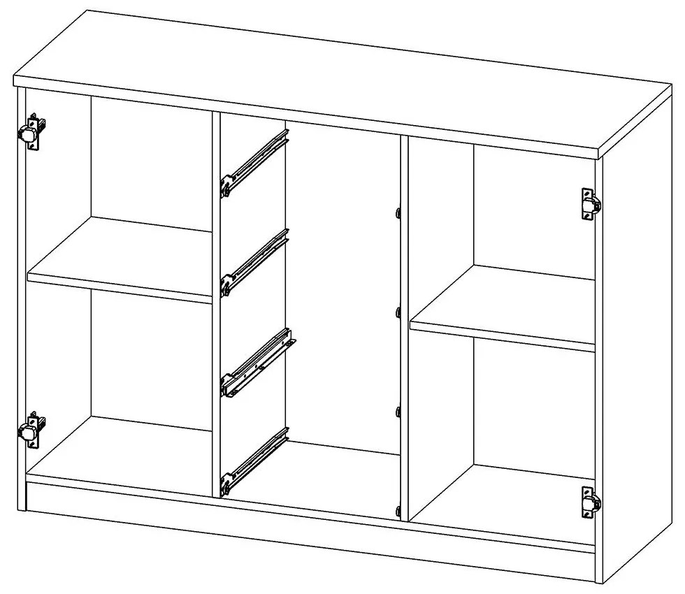 Ložnice BONO b | sestava A | 5 dílů | bílá