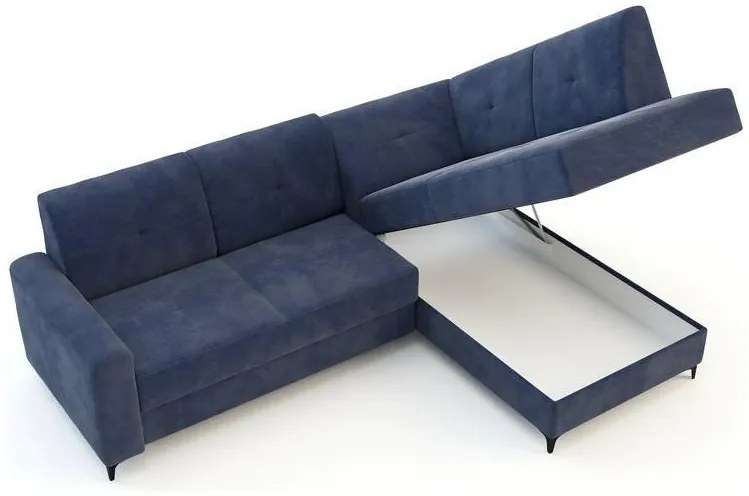 ANTEX ISABELA rozkládací sedací souprava s úložným prostorem modrá 236 x 85 x 171 cm
