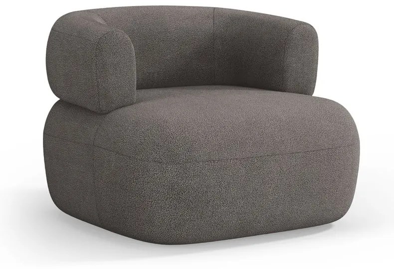 Šedé křeslo z textilie bouclé Jenny – Micadoni Home