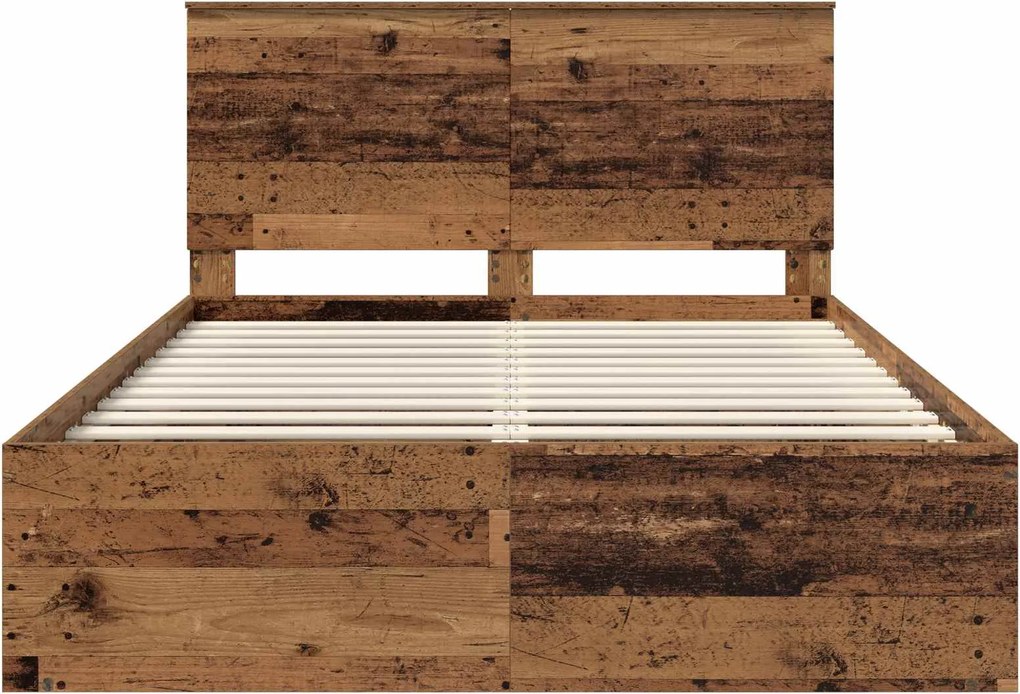 Rám postele Staré dřevo 135 x 190 cm Masivní borové dřevo 3411026