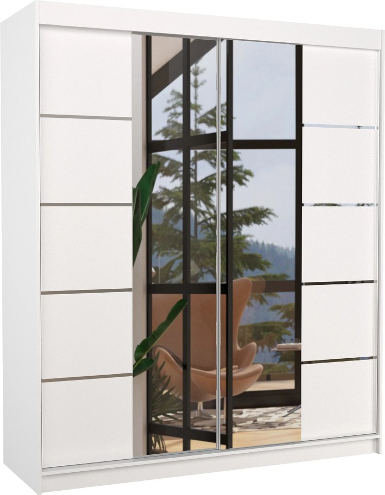 ADRK Furniture Posuvná skříň s zrcadlem TRAVES 180 ADRK-SW-TRA-W-180
