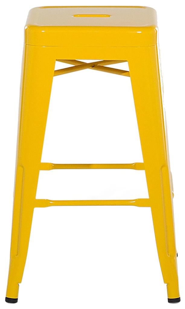 Sada 2 ocelových barových stoliček 60 cm žluté CABRILLO Beliani