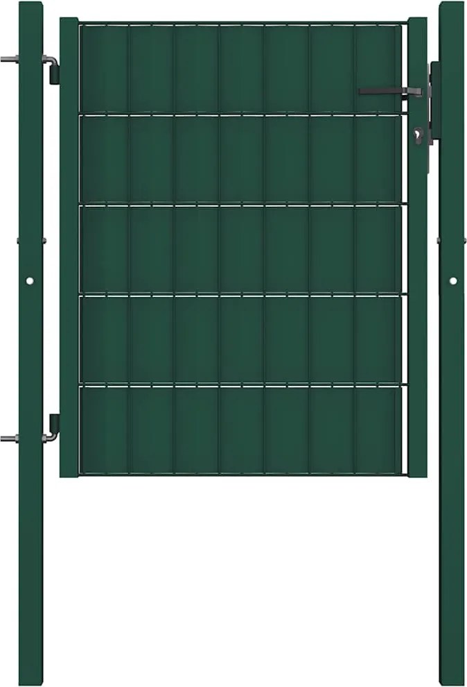 Plotová branka PVC a ocel 100 x 100 cm zelená 145228