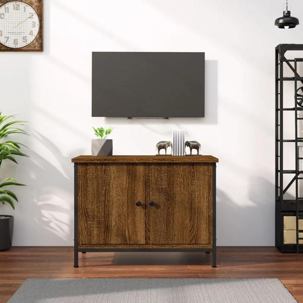 vidaXL TV skříňka s dvířky hnědý dub 60x35x45 cm kompozitní dřevo