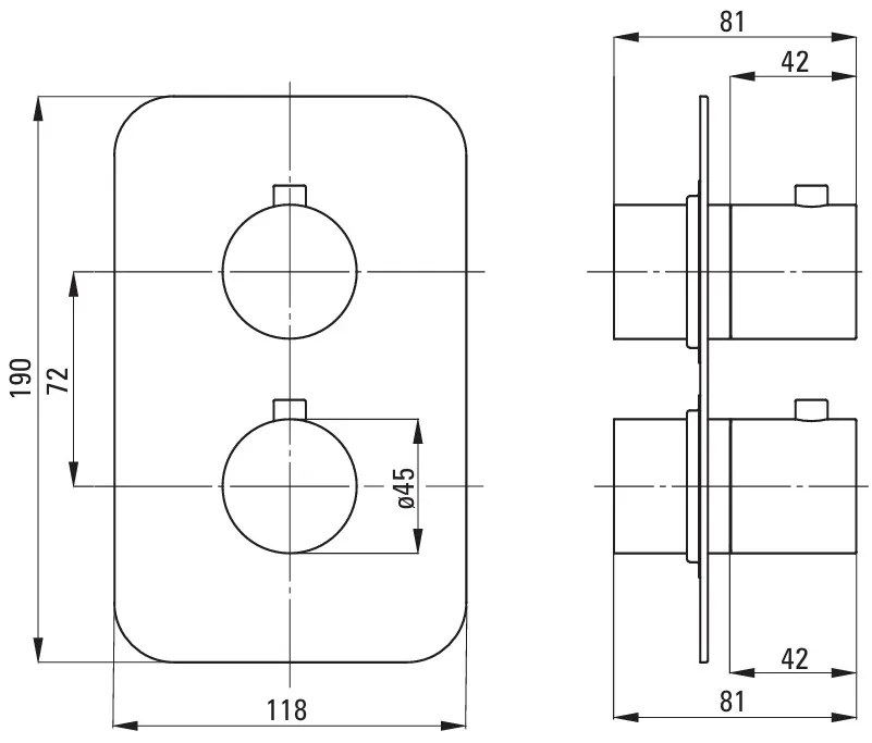 Deante External element, for thermostatic BOX