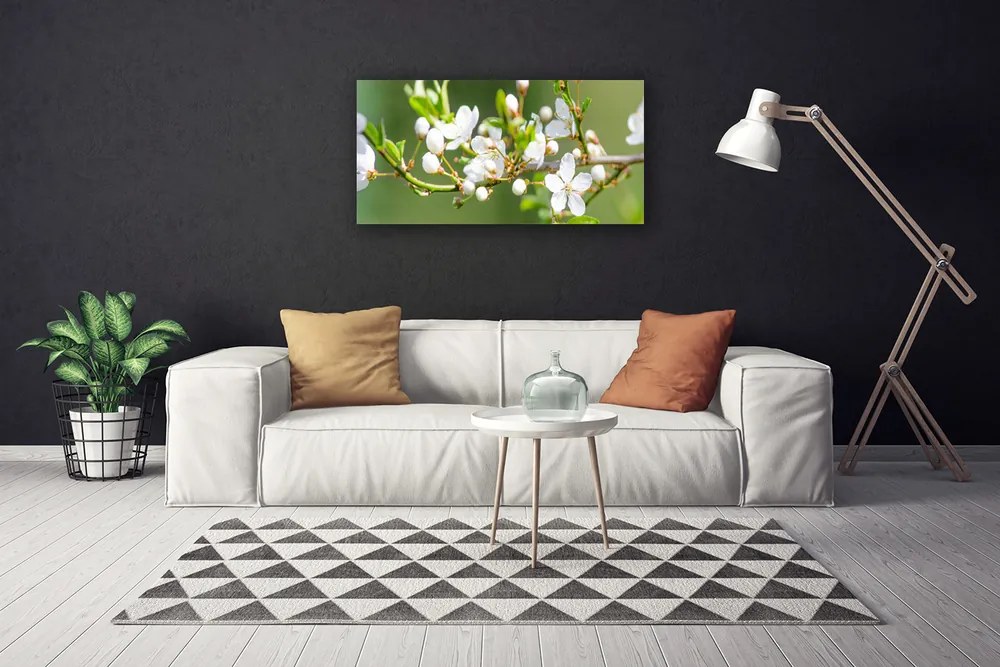 Obraz na plátně Květiny Větve Listy Sad 100x50 cm