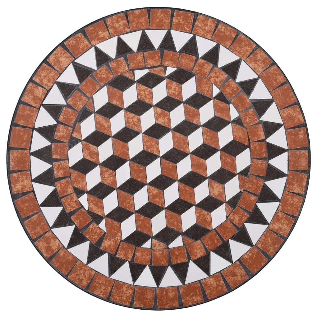Mozaikový bistro stolek hnědý 60 cm keramika