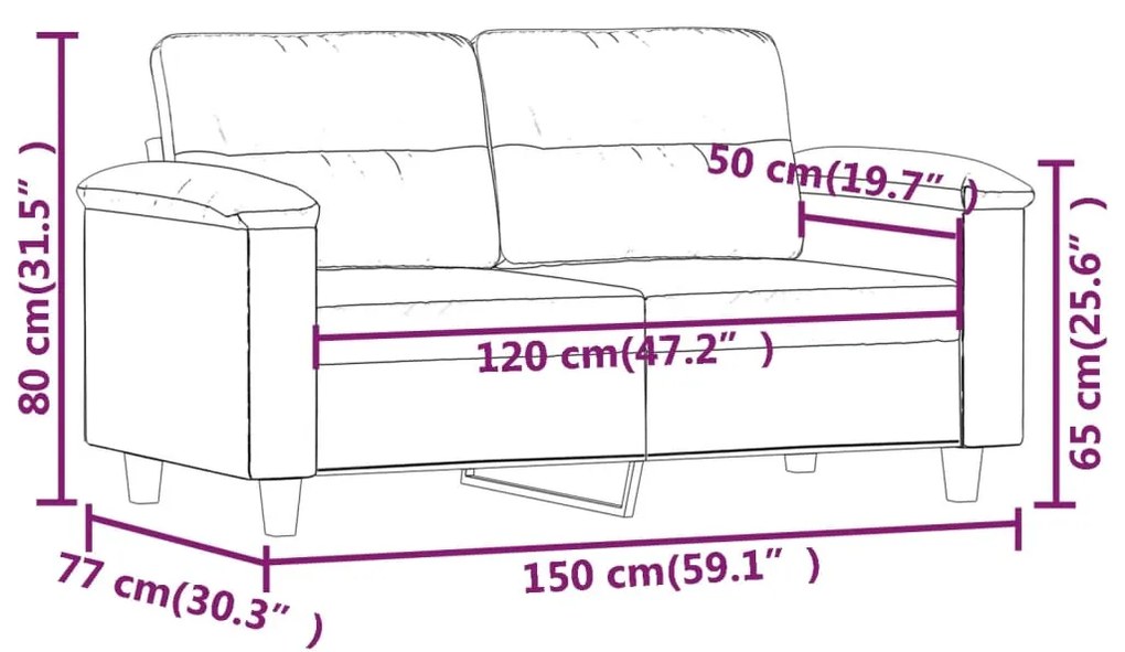 2místná pohovka krémová 120 cm umělá kůže - Default Title