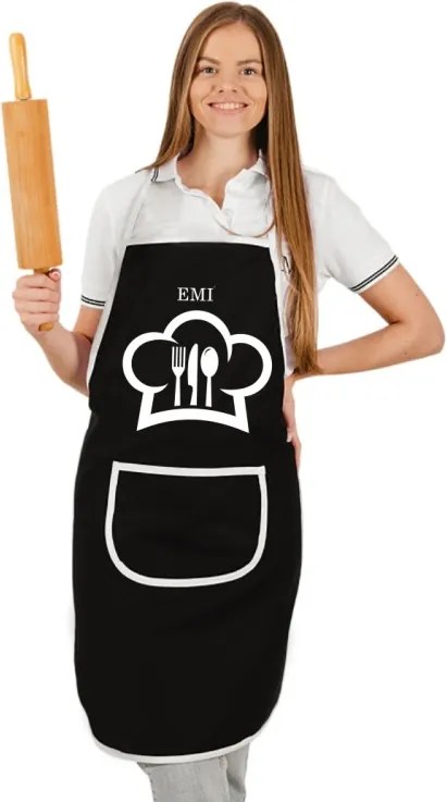 Kuchyňská zástěra Chef EMI, černá