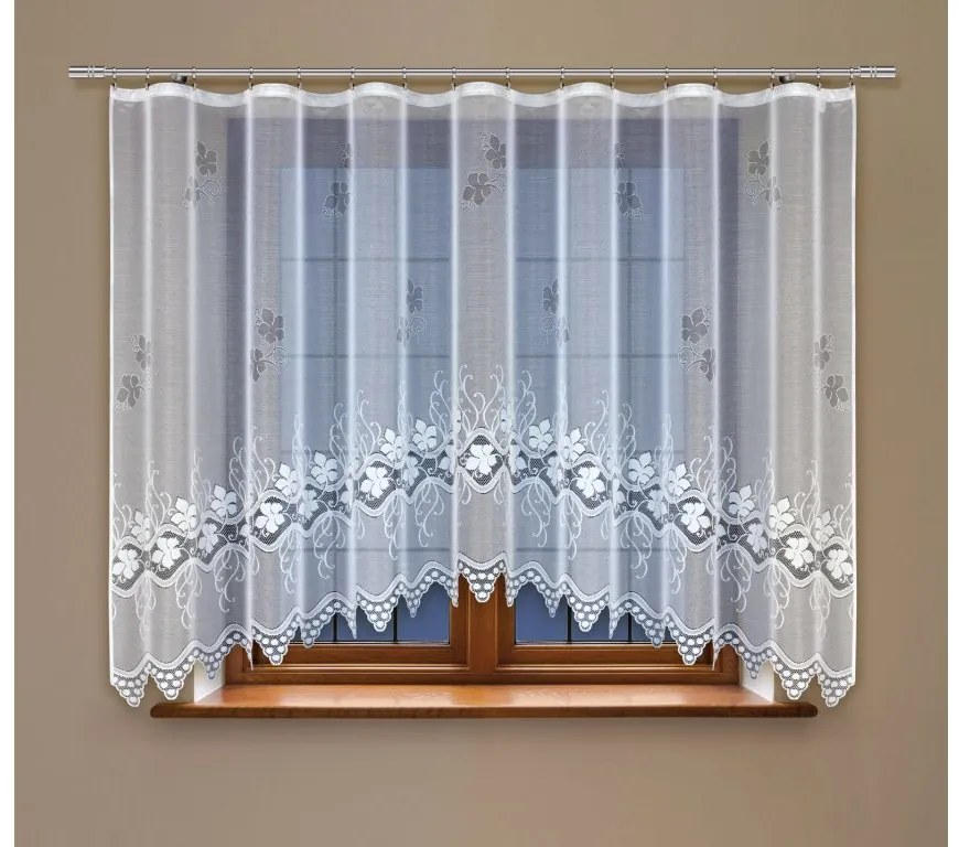 Dekorační žakárová záclona s řasící páskou LINETTE 140 bílá 300x140 cm MyBestHome