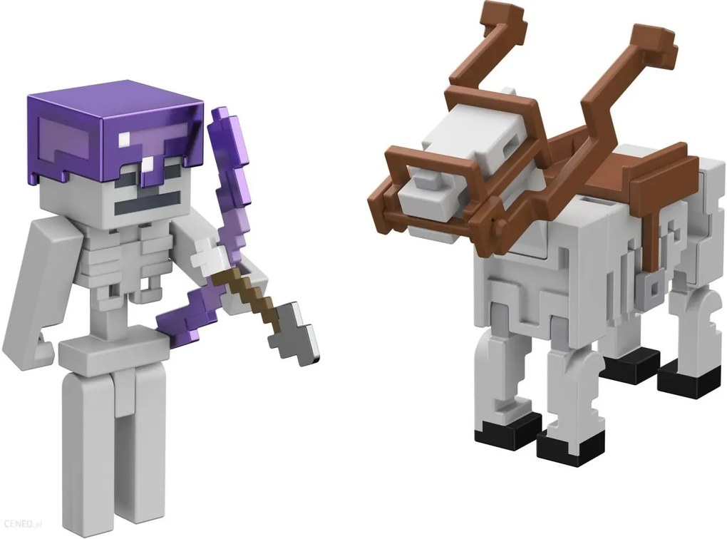 Mattel minecraft 8 cm figurka dvojbalení kostlivec a kůň, hmd60