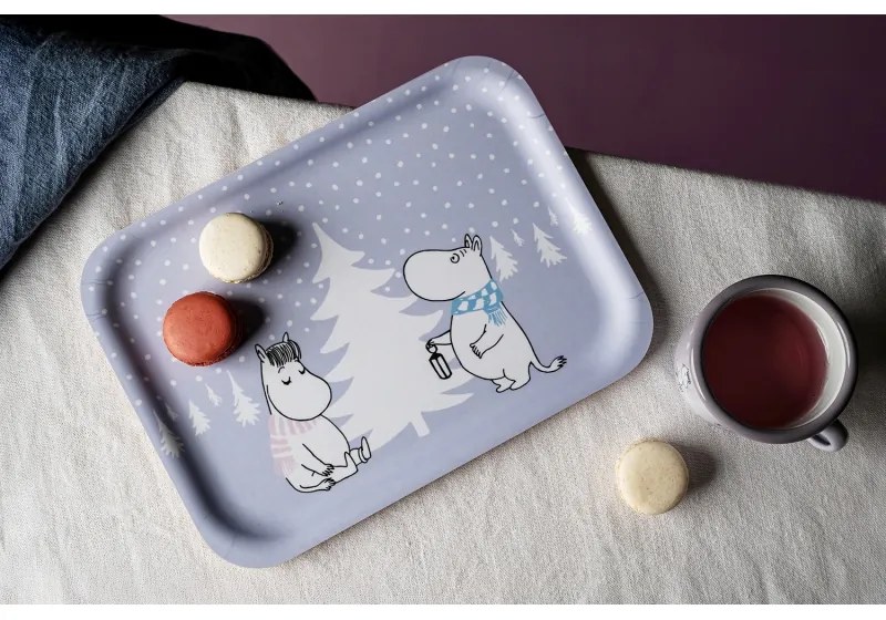 Podnos Moomin Snowfall 27x20cm, fialový