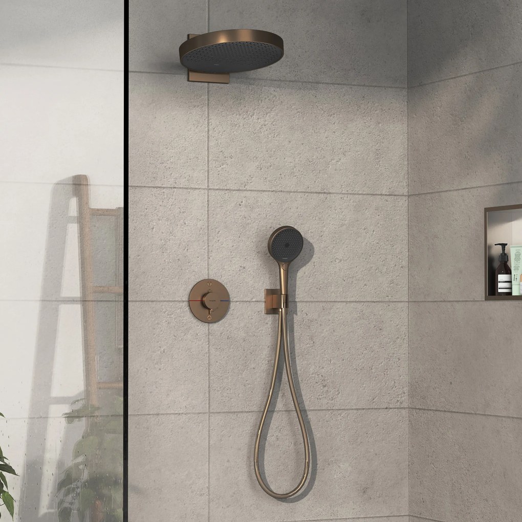Hansgrohe ShowerSelect Comfort S, termostat pod omítku pro 2 spotřebiče, kartáčovaný bronz, HAN-15554140
