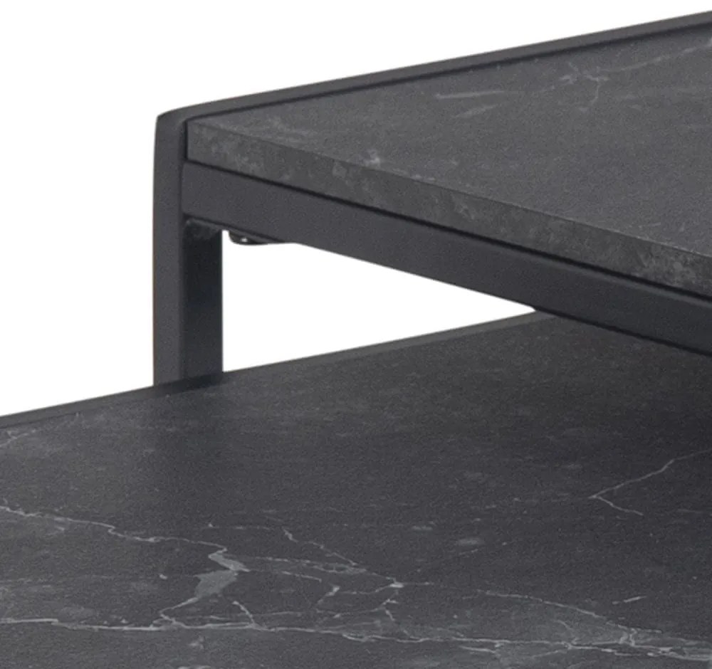 Design scandinavia Konferenční stolek Infinity (SADA 2 ks), 50 cm, černá