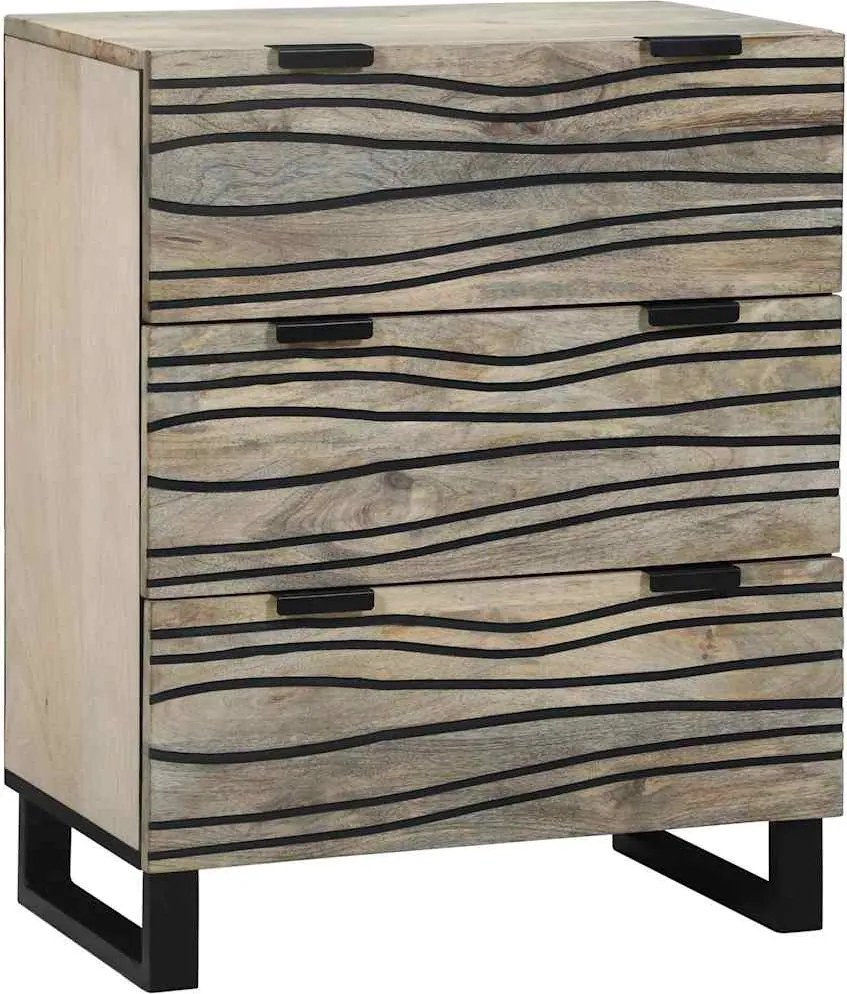 Sestava komody 3 ks Bílá 180 x 33 x 75 cm Masivní mangové dřevo 3310047