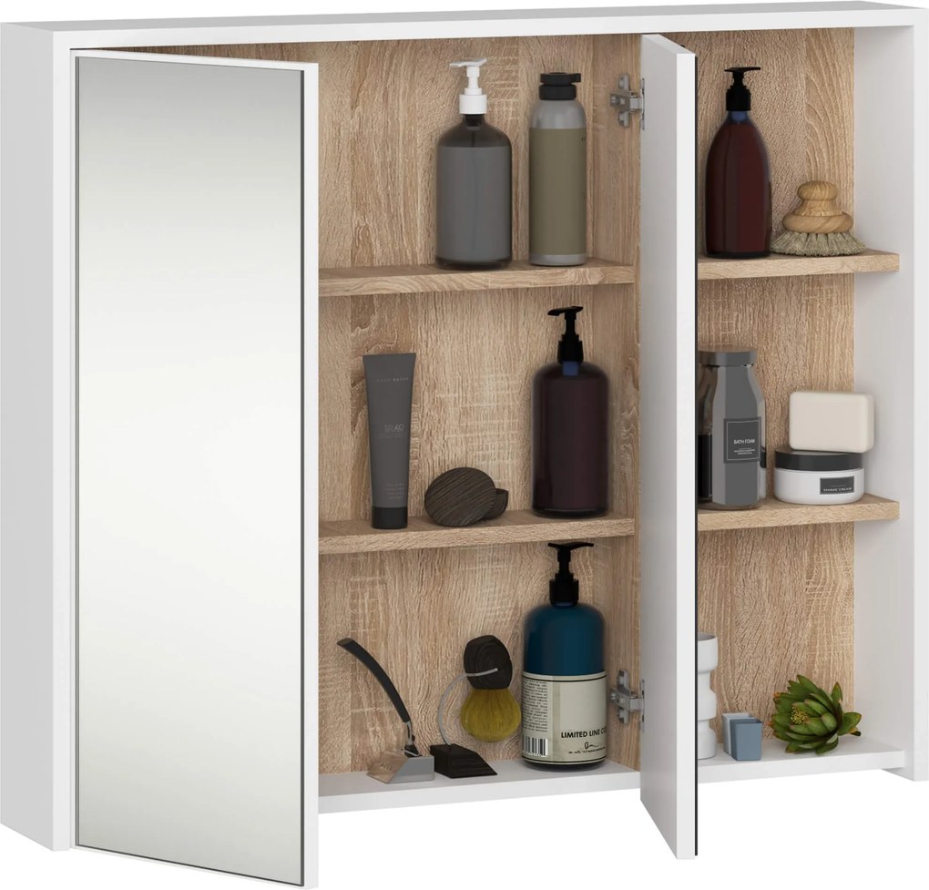 Závěsná koupelnová skříňka se zrcadlem VAMI 90 cm - výběr z 5 provedení