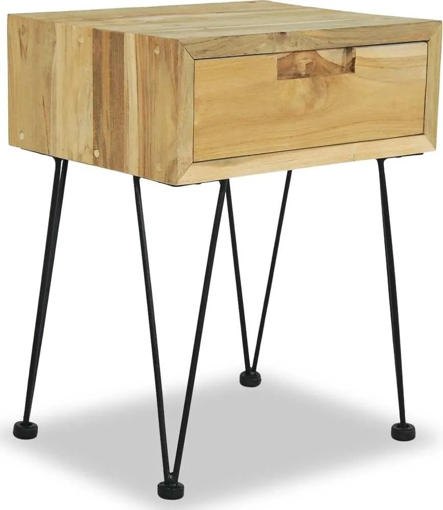 vidaXL Noční stolek 40 x 30 x 50 cm masivní teak [244576]