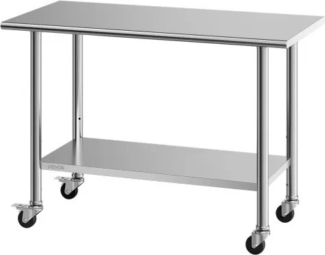 Pracovní stůl z nerezové oceli, 61x122 cm VEVOR – 1220 × 610 × 864 mm
