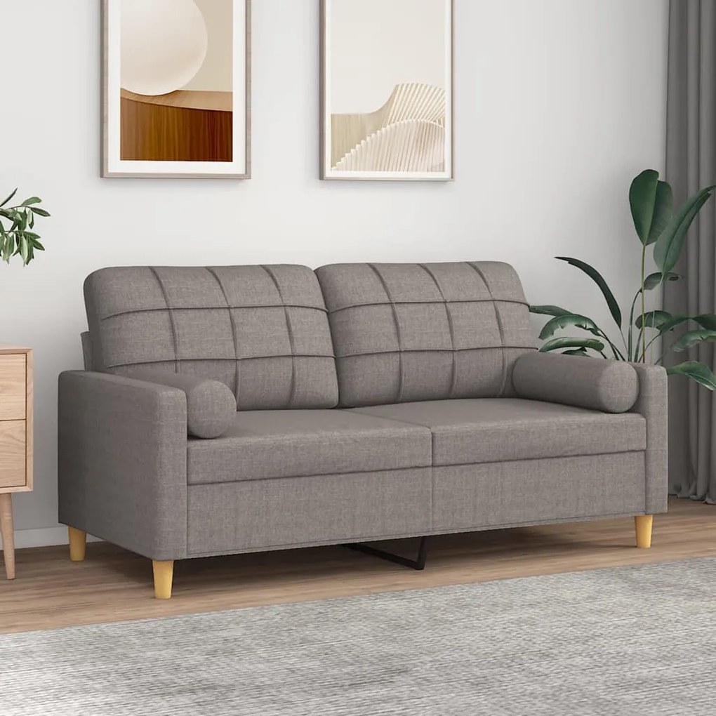 2místná pohovka s polštáři taupe 140 cm textil 3200789