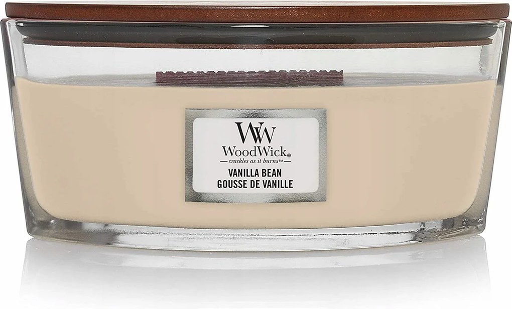 WoodWick vonná svíčka s dřevěným knotem Elipsa Vanilla Bean 453,6 g