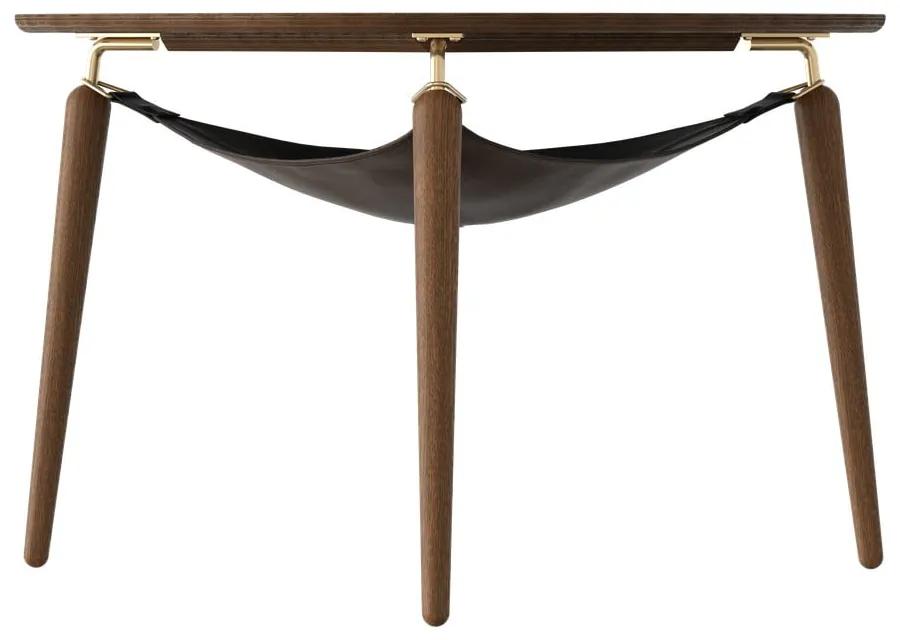 Hnědý kulatý konferenční stolek z dubového dřeva ø 80 cm Hang Out – UMAGE