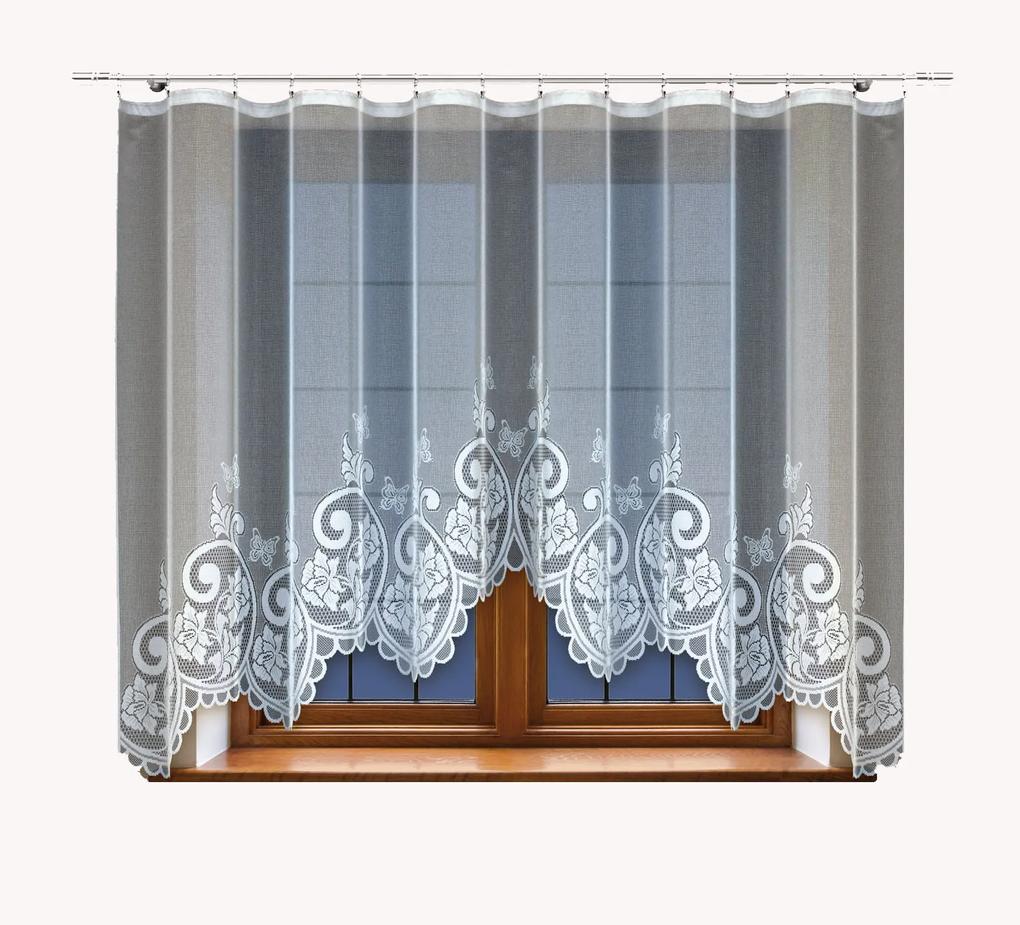 Dekorační žakárová záclona s řasící páskou ADILEN 160 bílá 300x160 cm MyBestHome